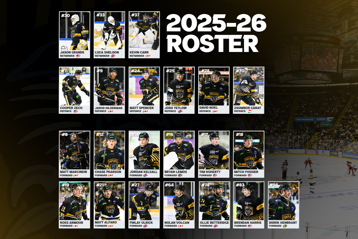 ROSTER NUMBERS FOR 2025-26 SEASON - Nottingham Panthers